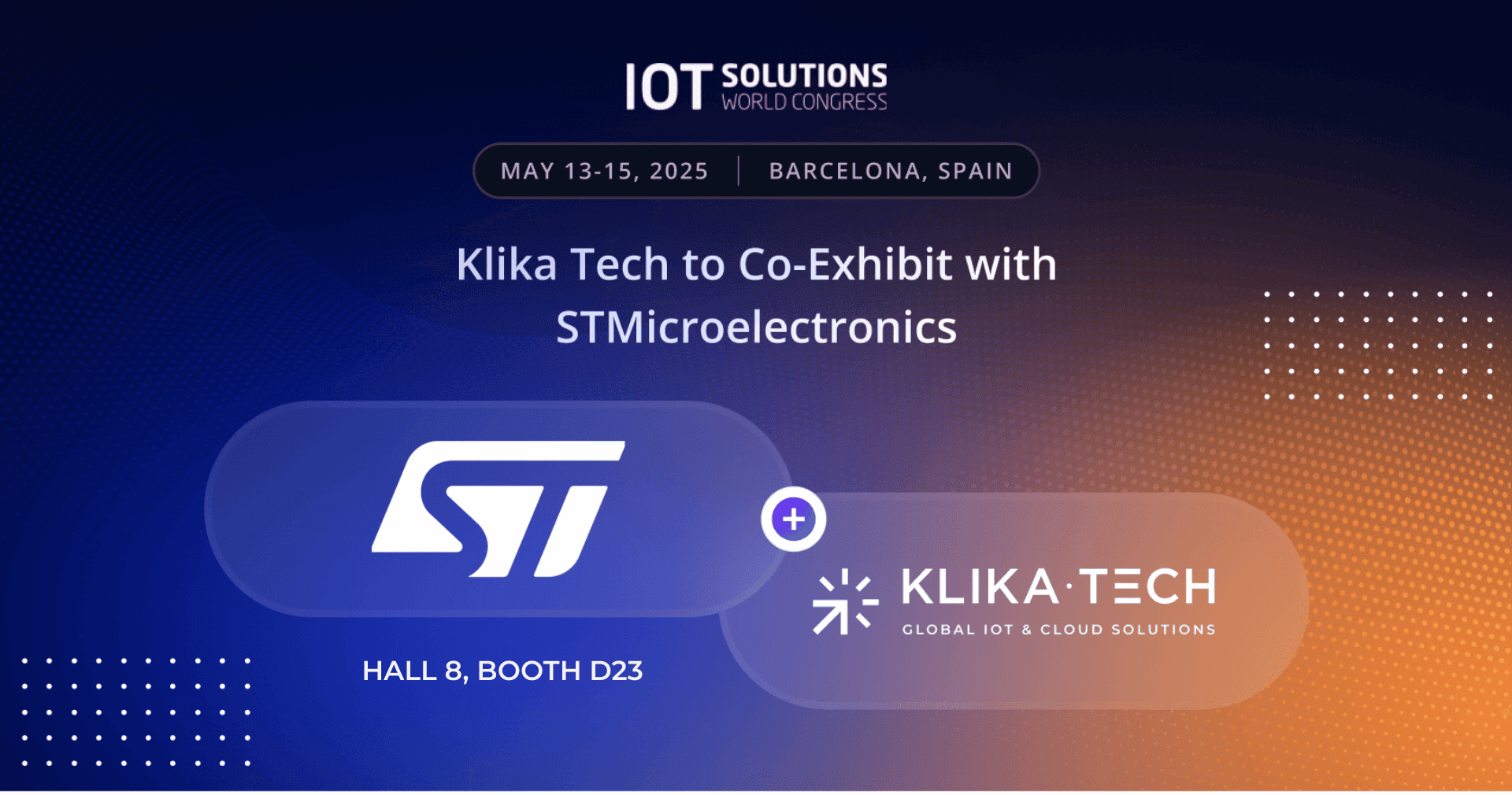 Klika Tech And Stmicroelectronics Co Exhibit Iot Solutions World Congress 2025 | News | Klika Tech
